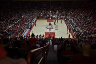 New Mexico Lobos at Utah State Aggies Basketball Dee Glen Smith ...